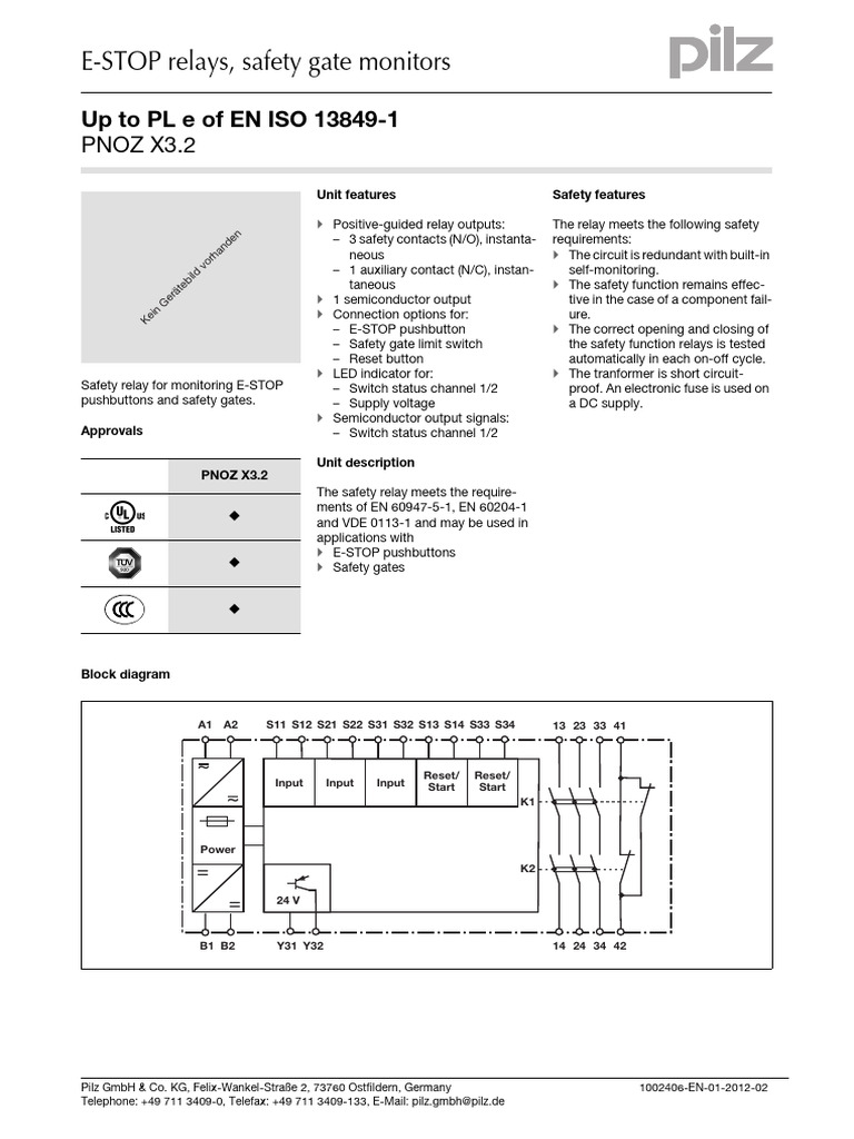 Pnoz X3.2 | Download Free PDF | Relay | Fuse (Electrical)