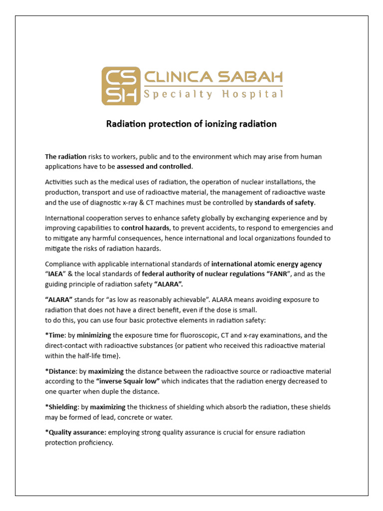 Radiation Protection of Ionizing Radiation | PDF | Radiation Protection ...