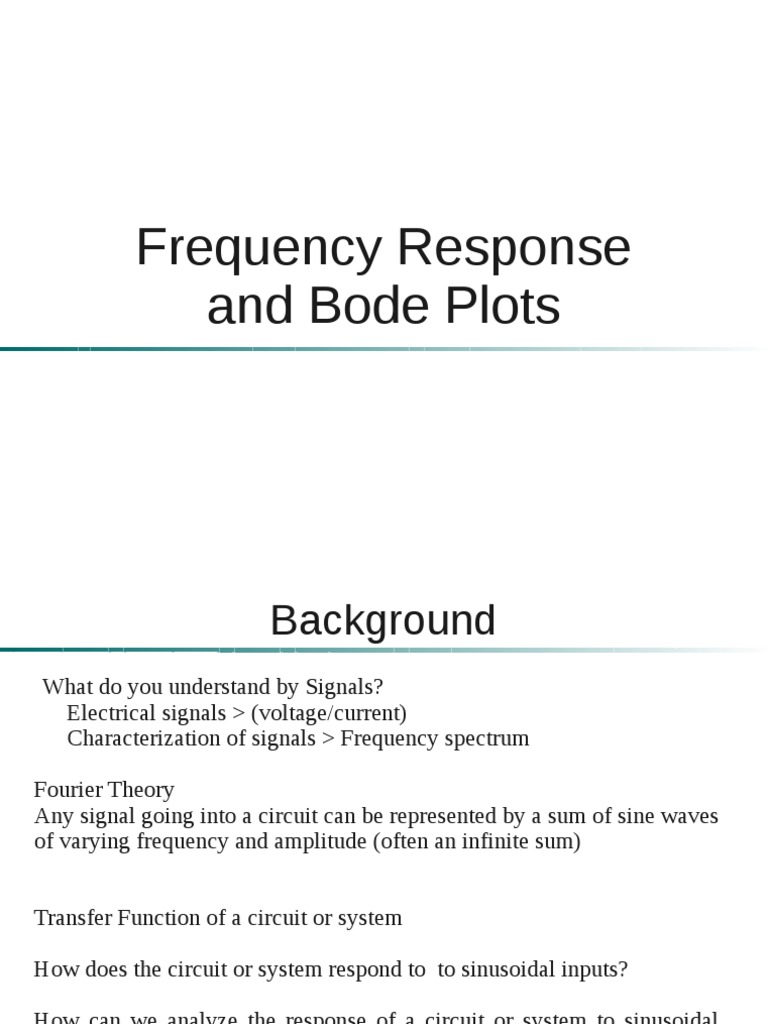 Frequency Response and Bode Plots | PDF | Signal Processing | Electronics