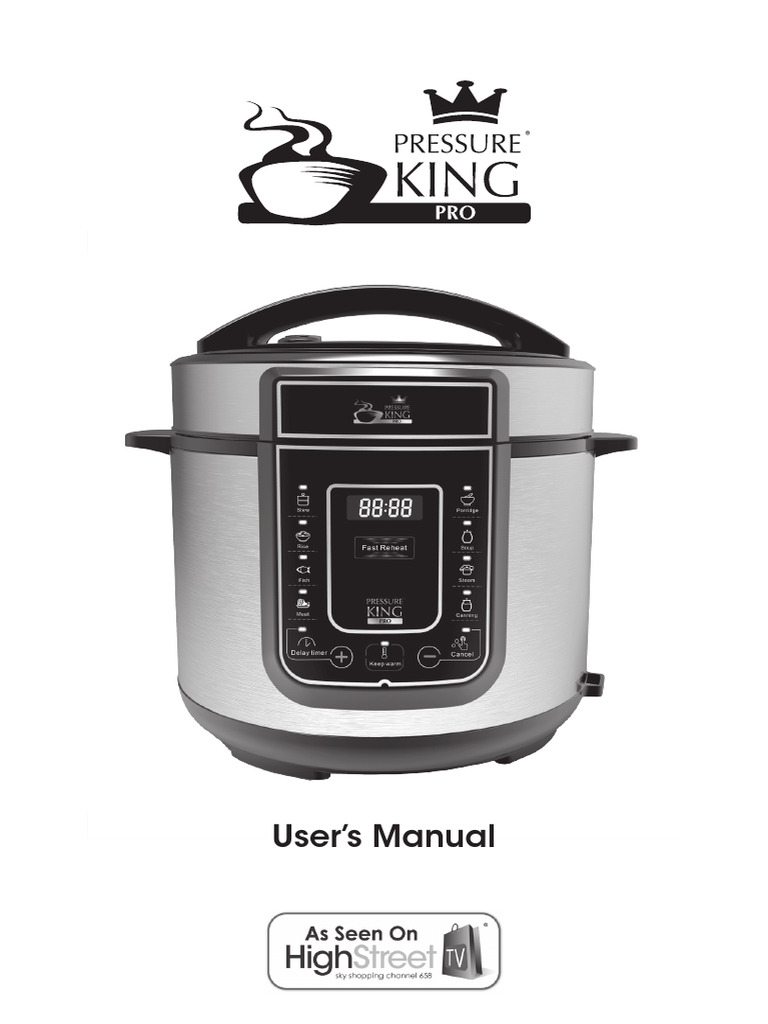 Pressure King Pro Instruction Manual FINAL | PDF | Pressure Cooking ...