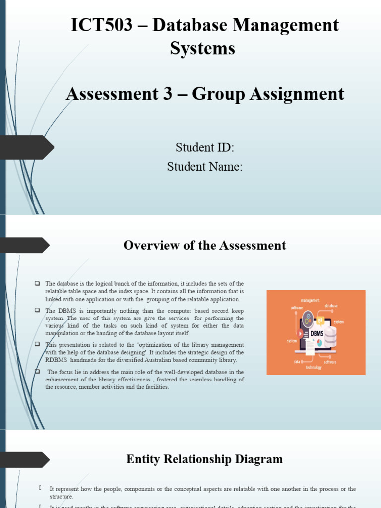 ICT503 - Database Management Systems - Presentation | PDF | Databases | Software Design