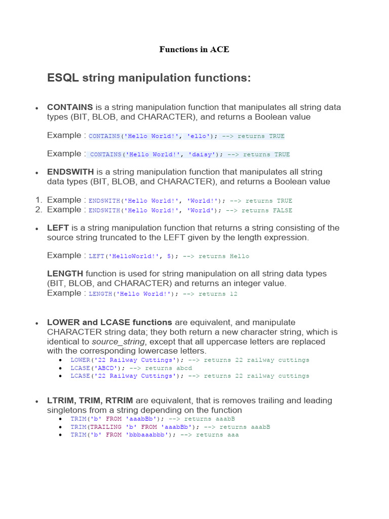 APP Connect Functions | PDF | String (Computer Science) | Boolean Data Type