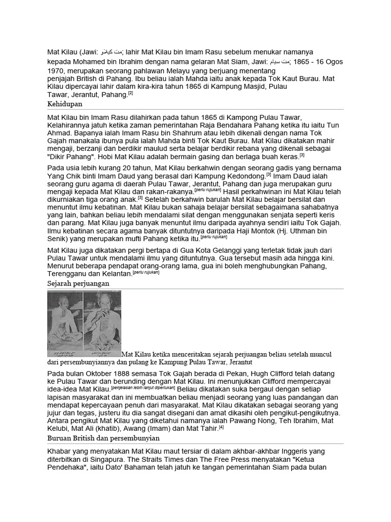Mat Kilau | PDF