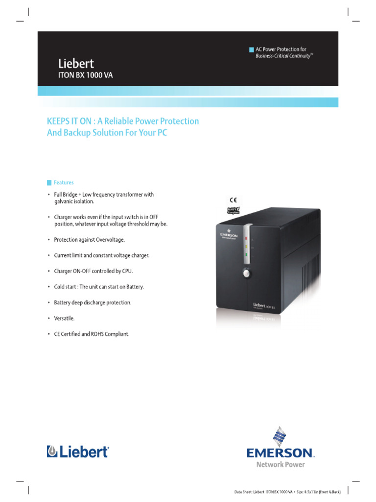 Liebert Iton CX 1000 Va Line Interactive | PDF
