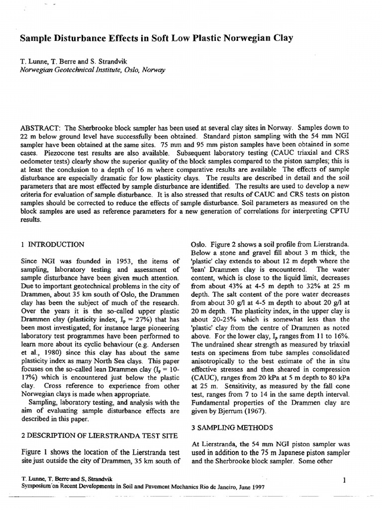 Tom Lunne 1997 Sample Disturbance Effects... | PDF