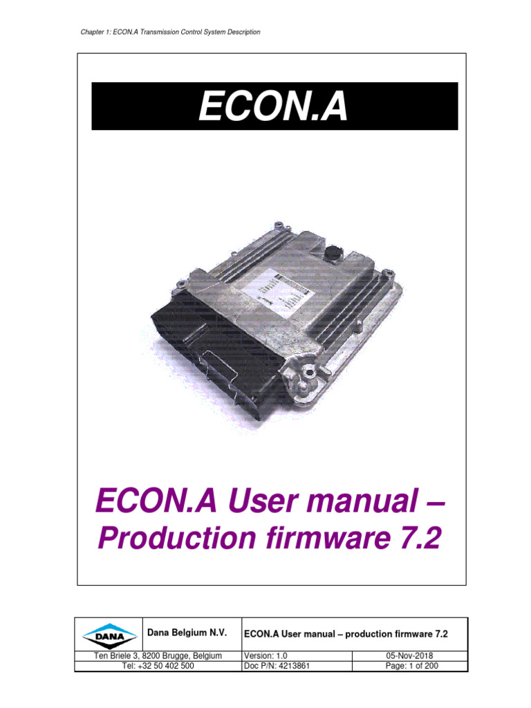 ECON.A User Manual - Production Firmware 7.2 | PDF | Manual ...
