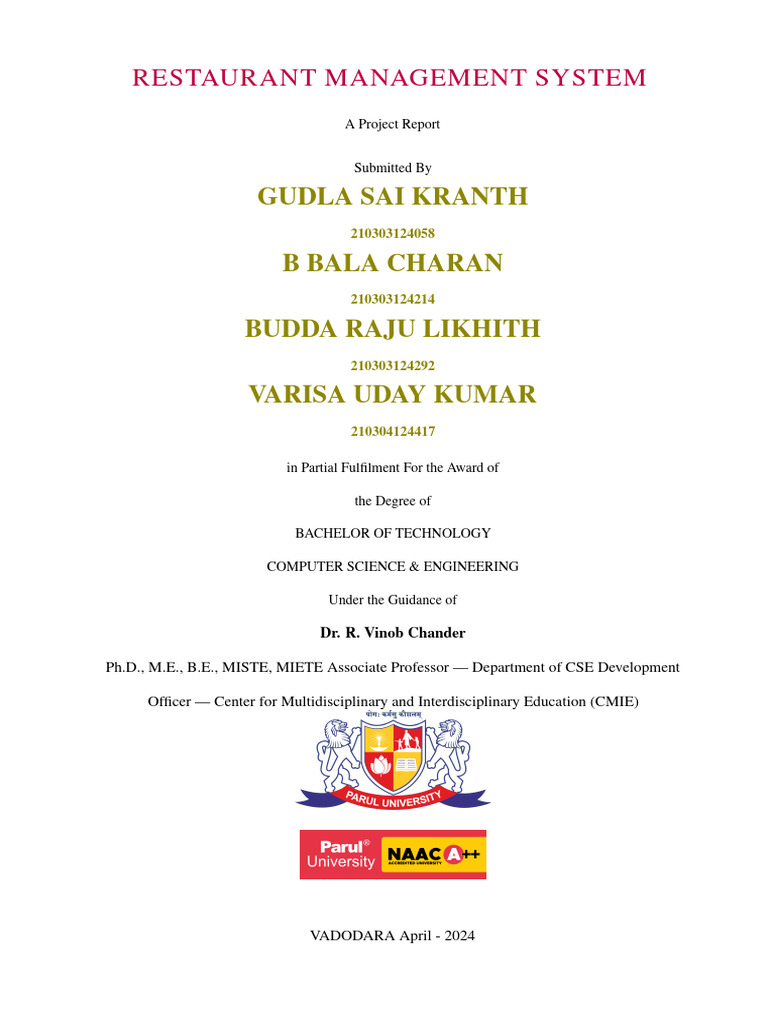 Sai Kranth Project Report | PDF | Software Testing | Menu