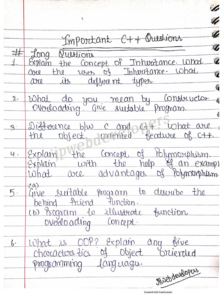 Important Questions | PDF