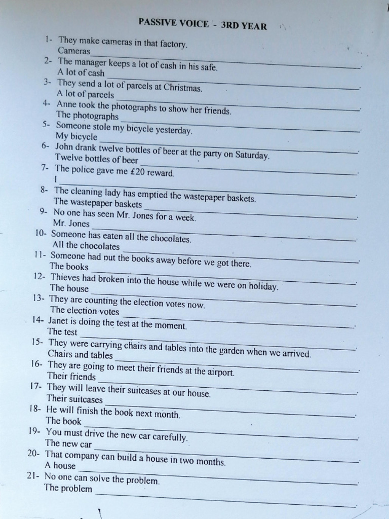 Passive Voice - 3rd Year | PDF