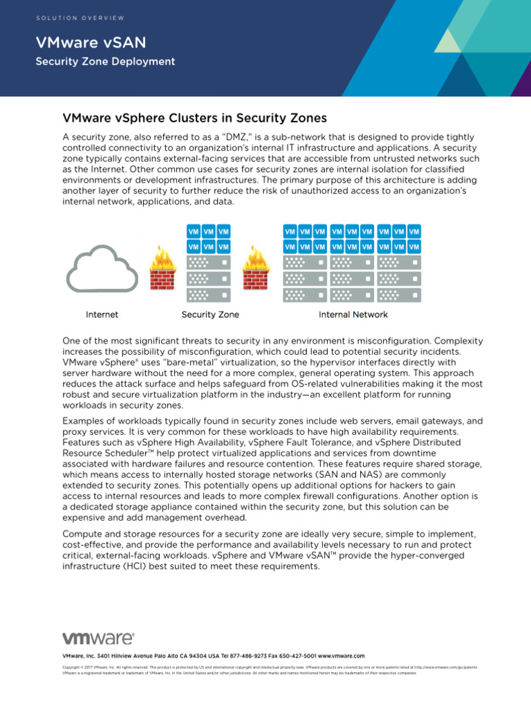 Vmware Vsan Security Zone Solution Overview | PDF | Security | Computer ...