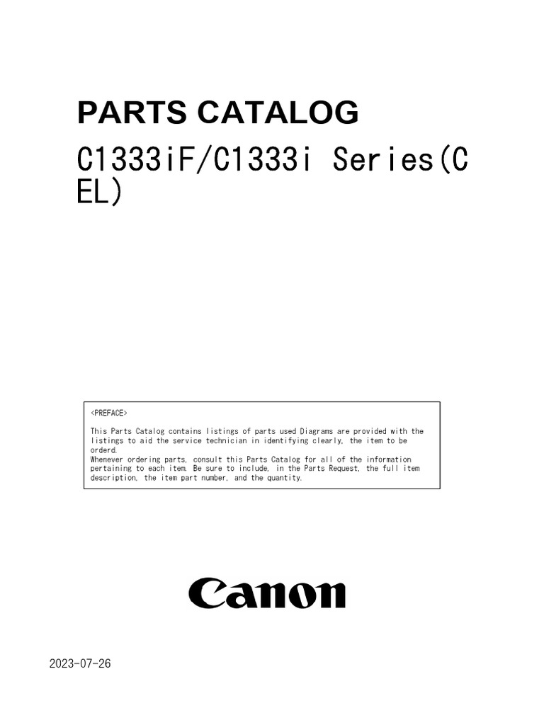 Canon C1333iF Parts Catalog | PDF