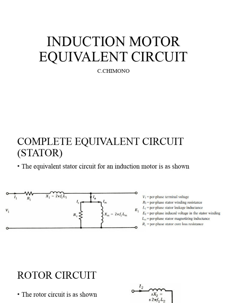 Induction Motor Equivalent Circuit Pdf Electric Motor Electrical