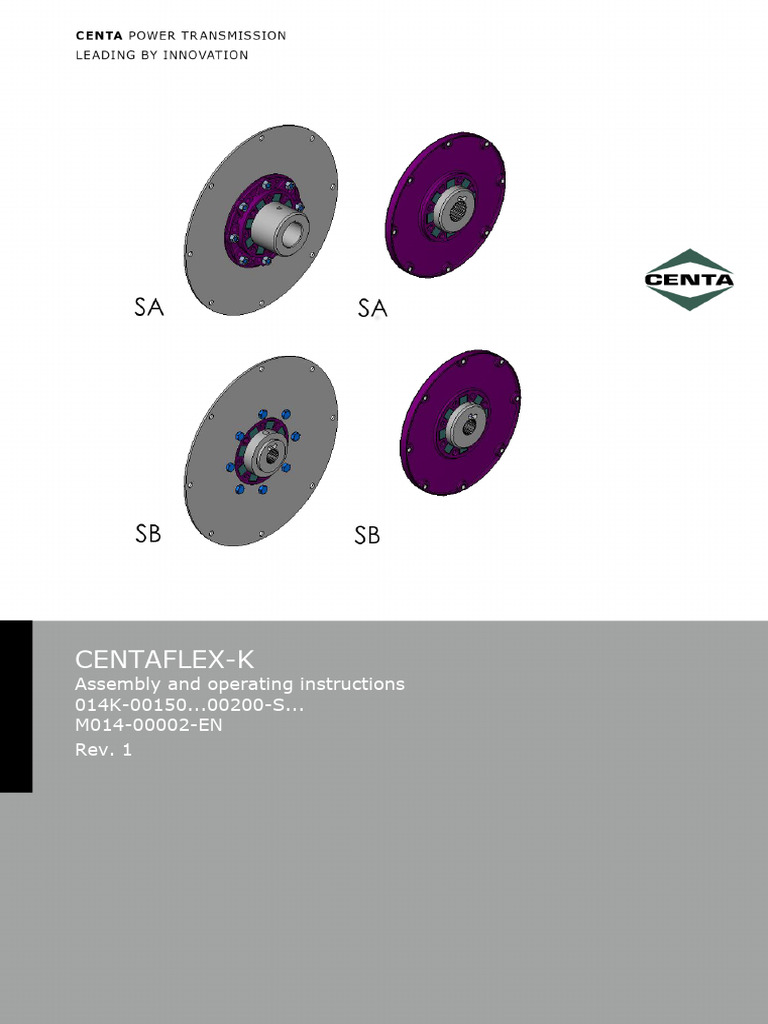 Centaflex-K: Assembly and Operating Instructions 014K-00150... 00200-S ...