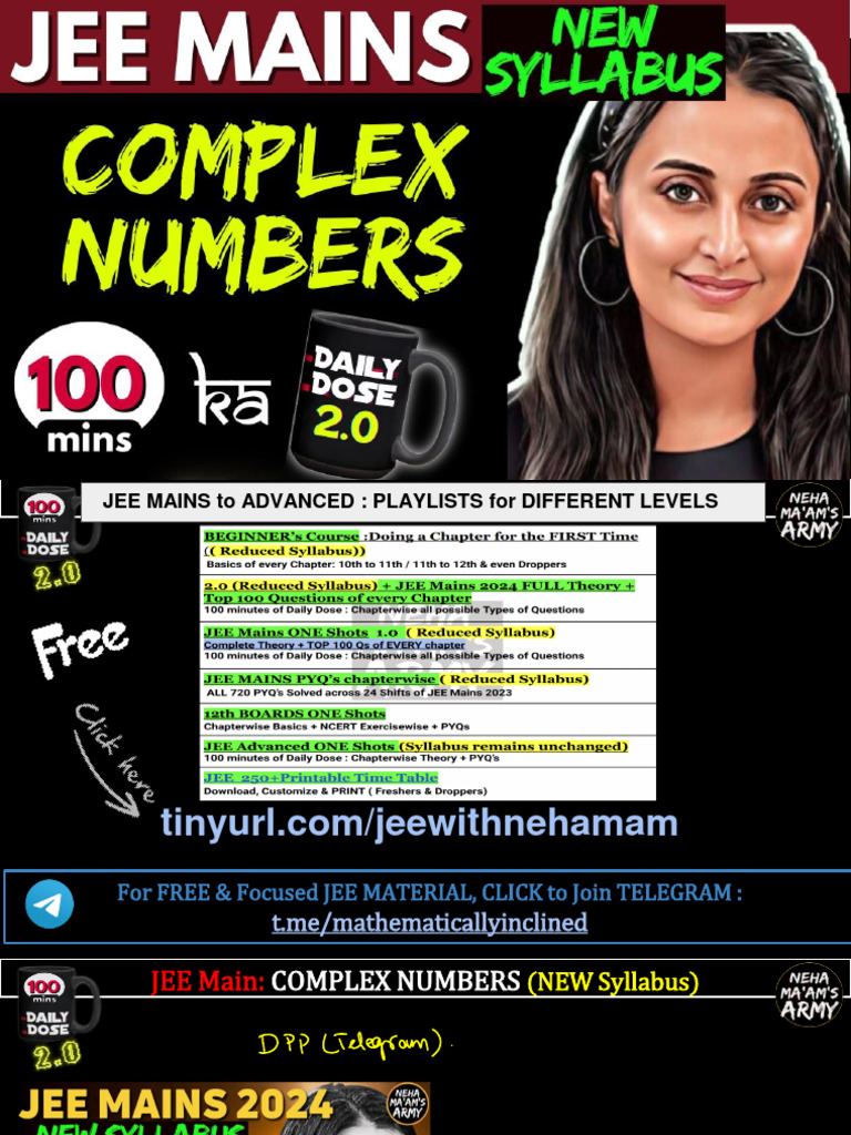 2.0 Jee(Main) Complex Numbers (New Syllabus) | PDF | Complex Number ...