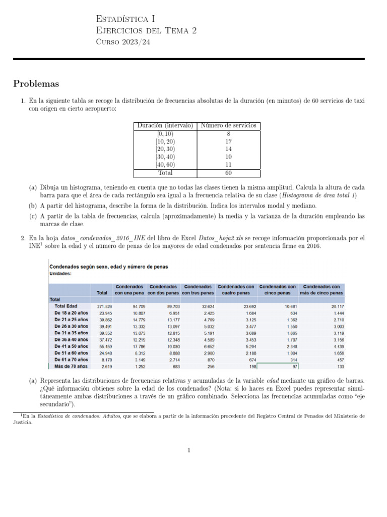 Hoja2 Esp Enun | PDF | Histograma | Cuantil