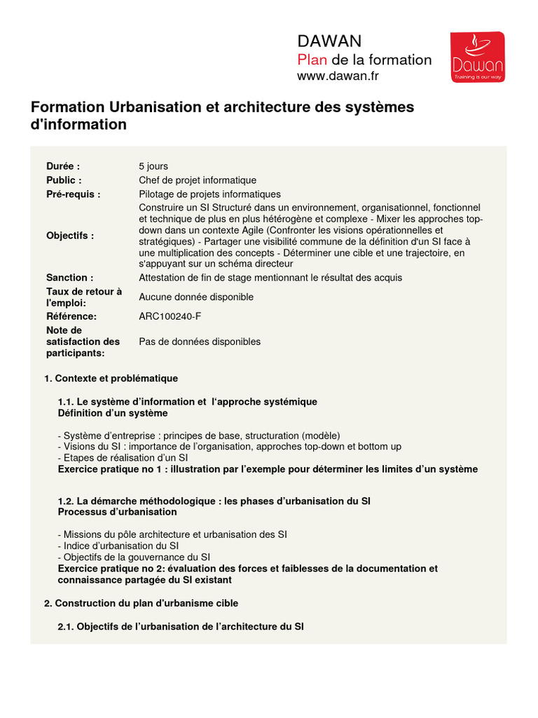 Urbanisation Et Architecture Des Systemes D Information | PDF | Informatique | Informatique