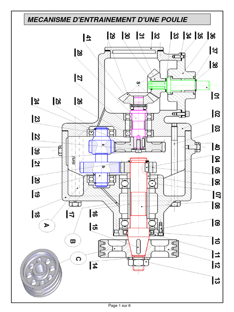 Mecanisme Dentrainement Dune Poulie | PDF | Engrenage | Moteurs