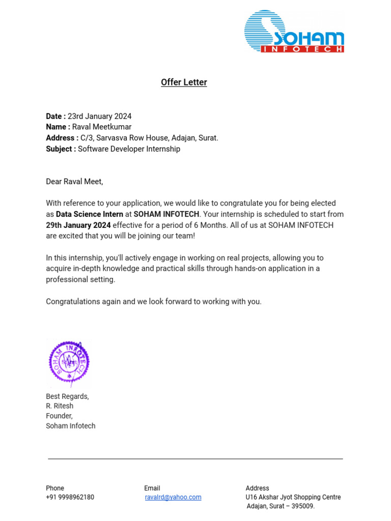 Offer Letter | PDF