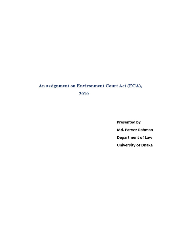 Environment Court Act (ECA), 2010 | PDF | Appeal | Damages