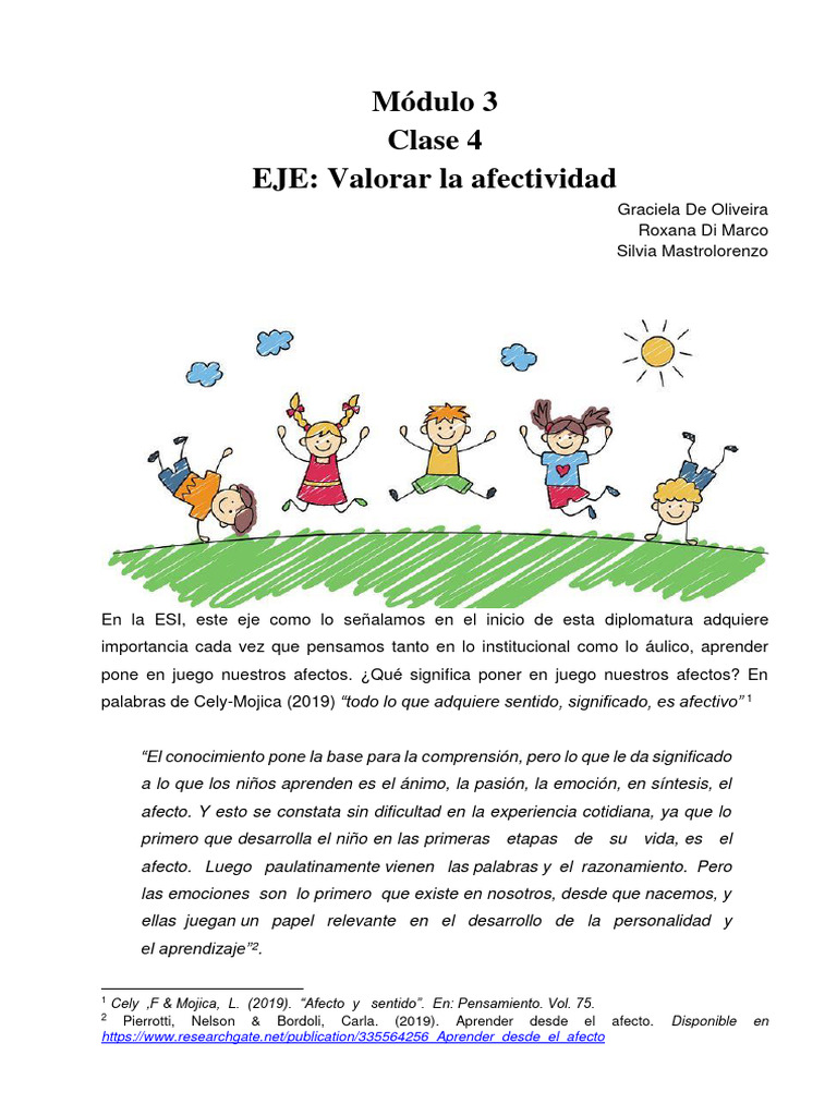 Valorar la Afectividad en ESI | PDF | Las emociones | Aprendizaje