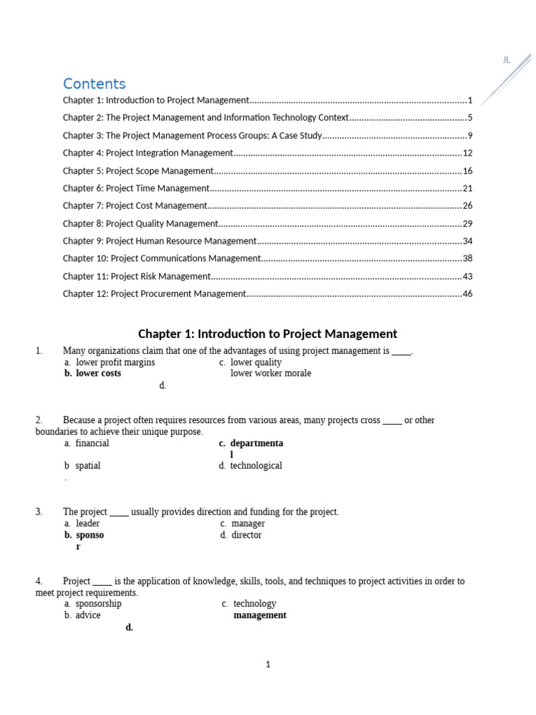 PJM MCQ | PDF | Project Management | Business