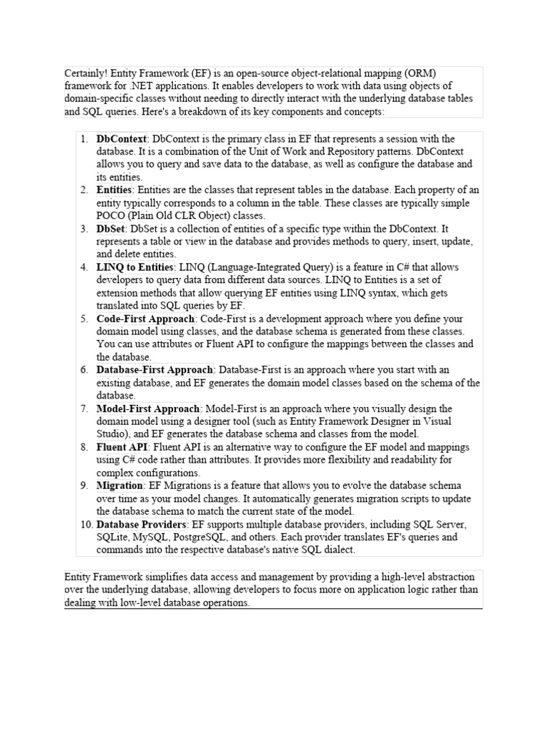 Entity Framework Details | PDF | Entity Framework | Databases