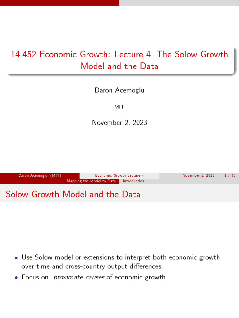 Economic Growth Lecture 4 2023 | Download Free PDF | Economic Growth | Regression Analysis
