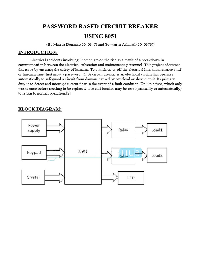Password Based Circuit Breaker | Download Free PDF | Relay | Power Supply Password Based Circuit Breaker | Download Free PDF | Relay | Power Supply