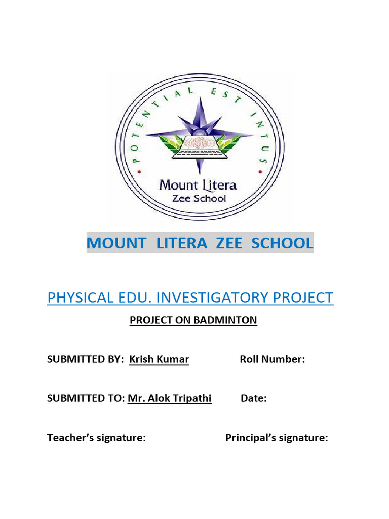 Badminton Project (Krish Kumar) | PDF | Sports