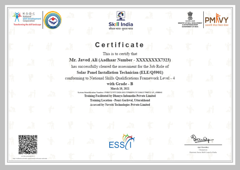 Javed Certificate | PDF