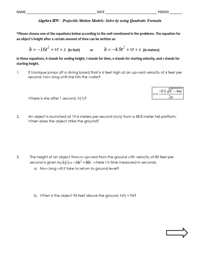 B4 HW Projectile Motion Models | PDF | Teaching Methods & Materials