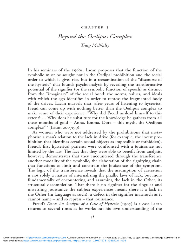 Rethinking the Oedipus Complex in Lacan | PDF | Jacques Lacan | Oedipus ...