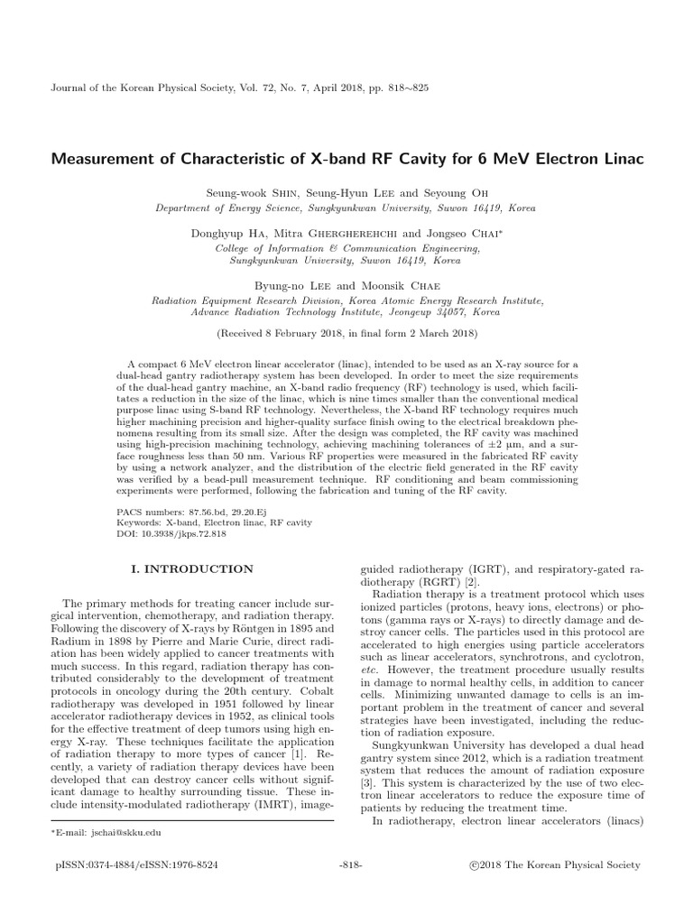 Shin 2018 | PDF | Radiation Therapy | Particle Accelerator