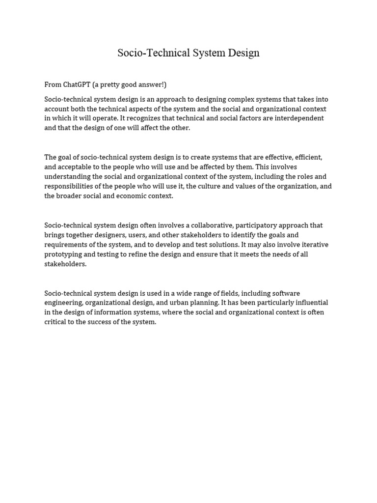 What Is STS Design (From ChatGPT) | PDF | Computers