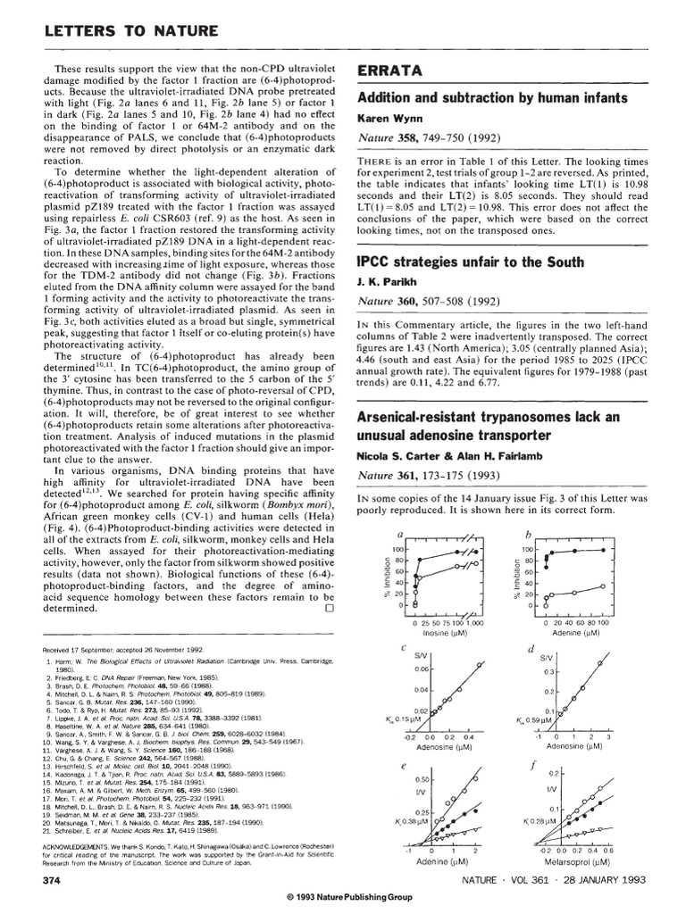 Addition and Substraction by Human Infants Karen Wynn | PDF | Dna | Proteins