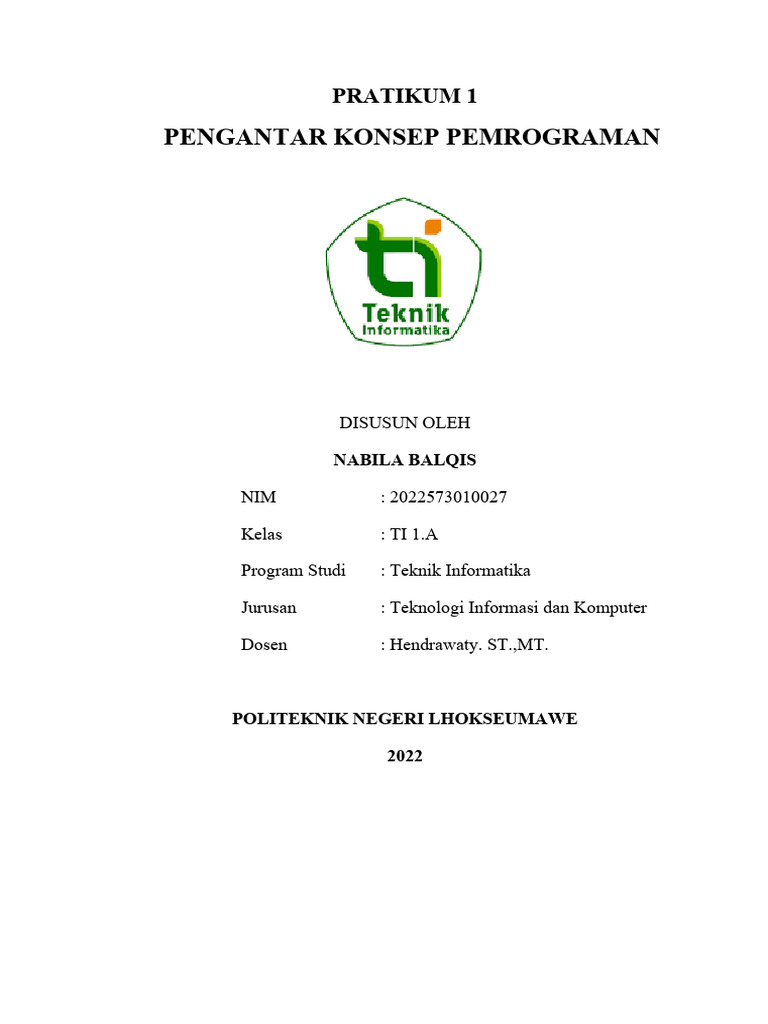 Laporan Resmi Prak1 | PDF