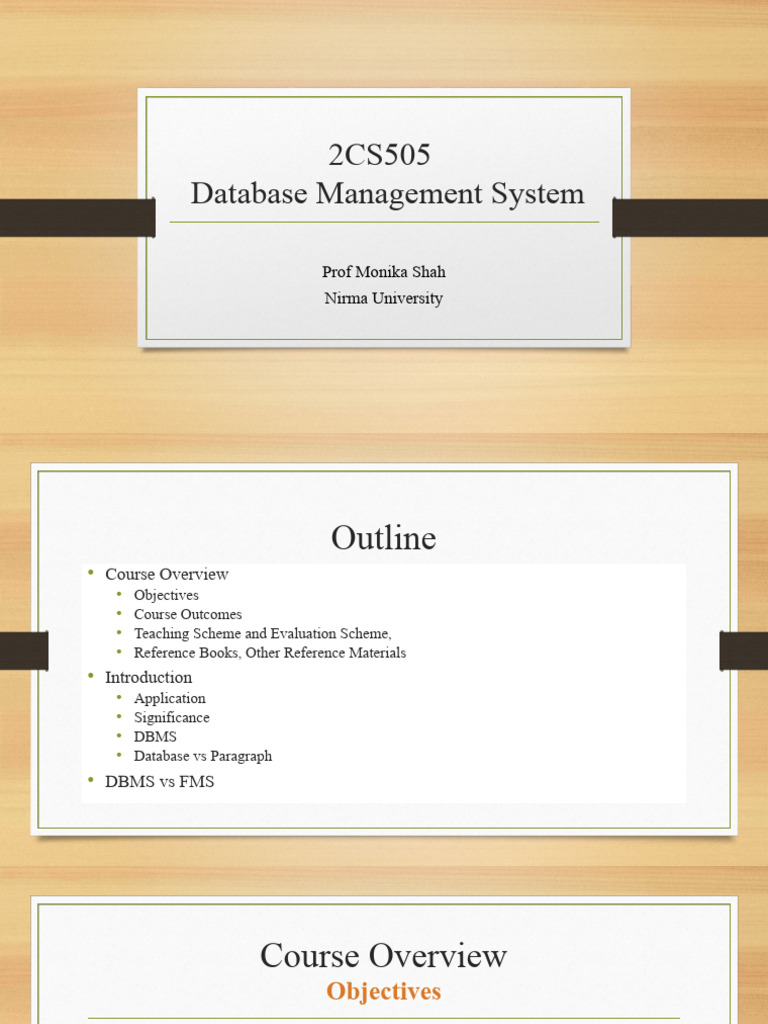 1 Overview Dbms 1 Pdf Databases Relational Database