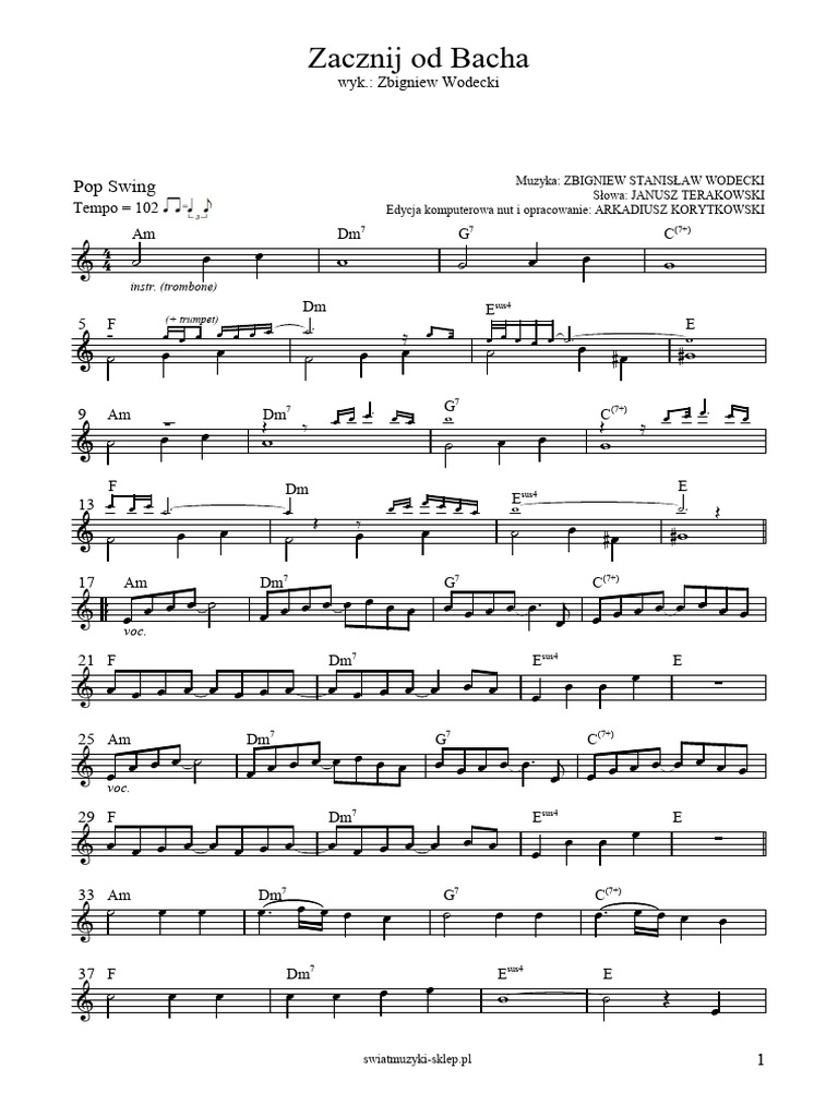 Zacznij Od Bacha - Zbigniew Wodecki (A) v.1 | PDF