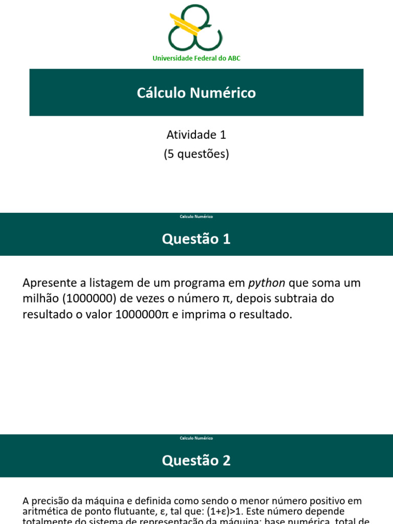 CalcN Atividade01 | PDF