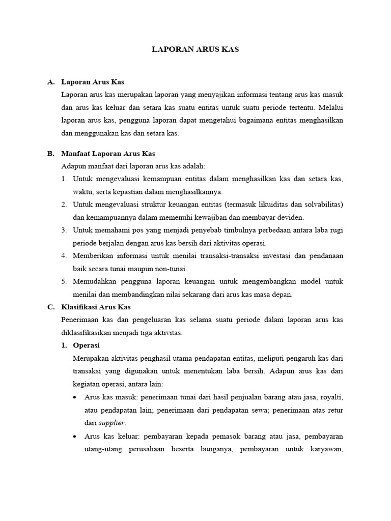 Panduan Lengkap Laporan Arus Kas | PDF | Bisnis | Komputer
