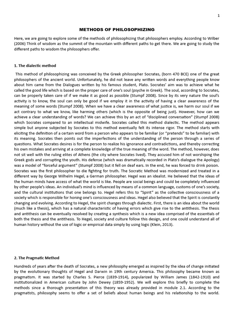 Methods of Philosophizing 2.2 | PDF