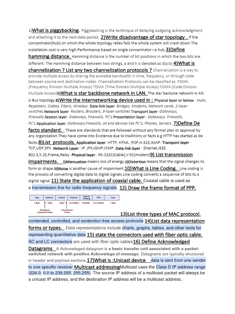 Computer Network Pyqs-1 | Download Free PDF | Osi Model | Computer Network