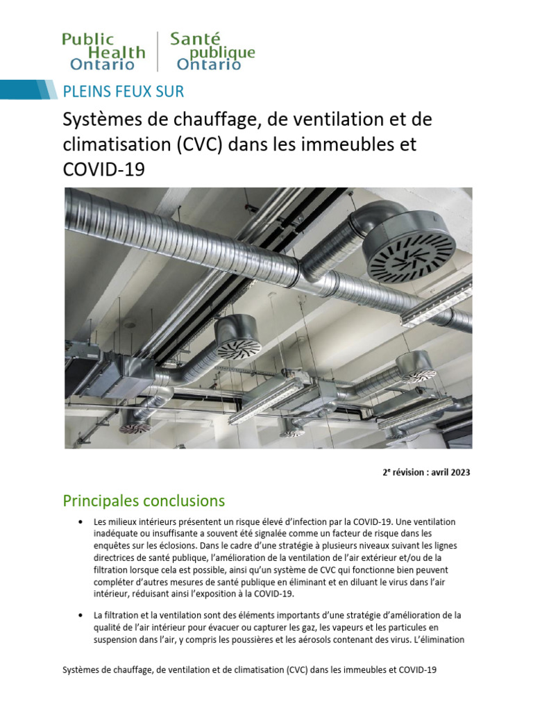 CVC et transmission de la COVID-19 | PDF | Ventilation (Architecture ...