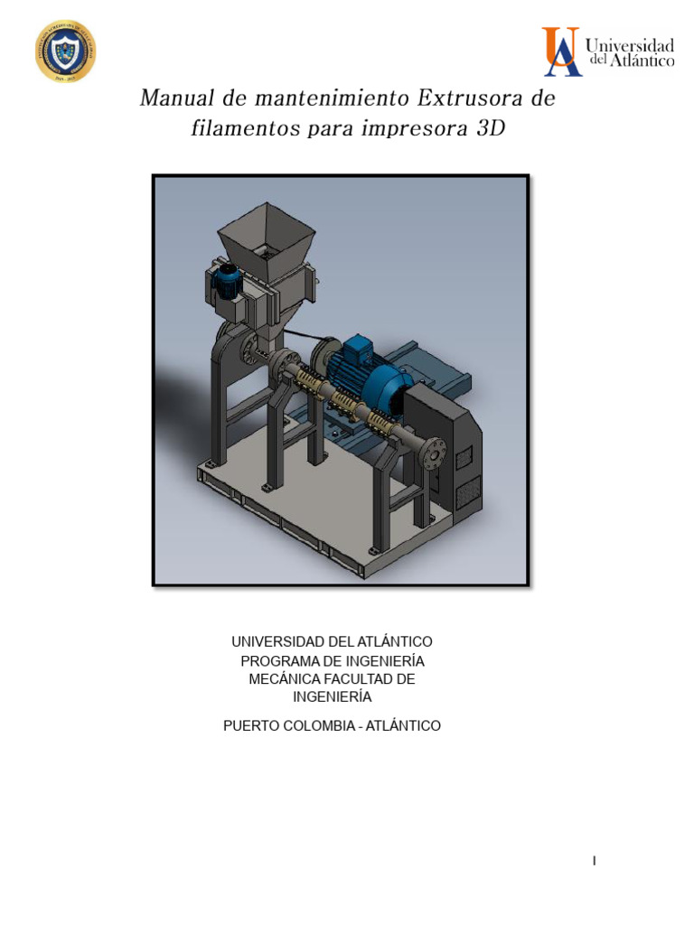 Manual de Mantenimiento Extrusora de Filamentos | Descargar gratis PDF | Tornillo | Extrusión