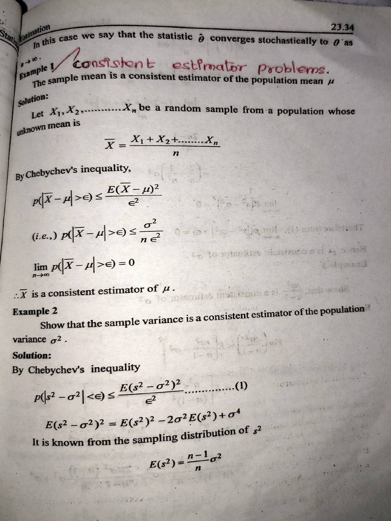 Consistent Problem Unit 2 | PDF | Estimator | Variance Consistent Problem Unit 2 | PDF | Estimator | Variance