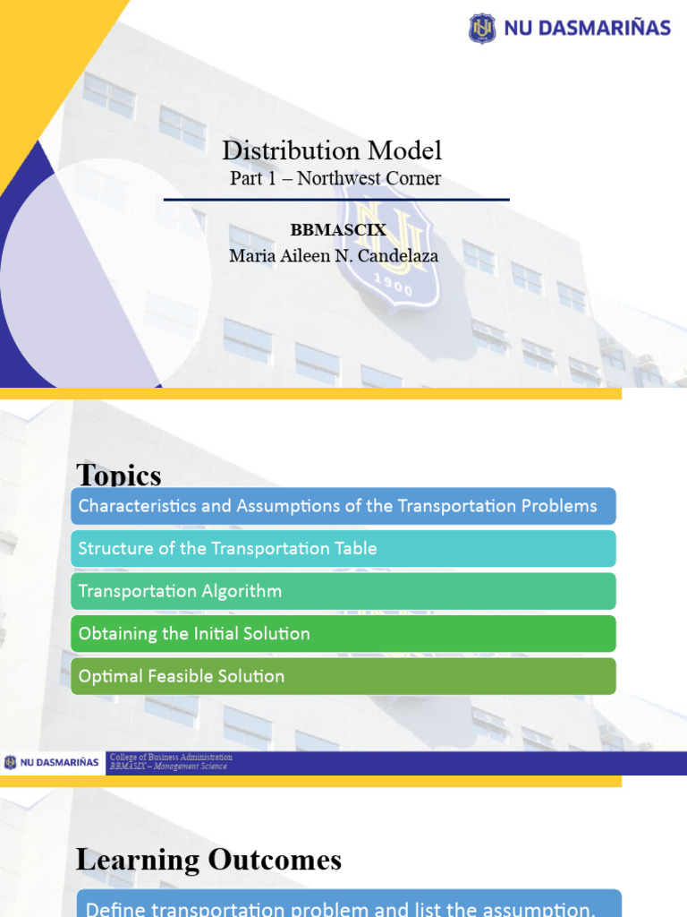 Week 7 - Distribution Model - NWC | PDF