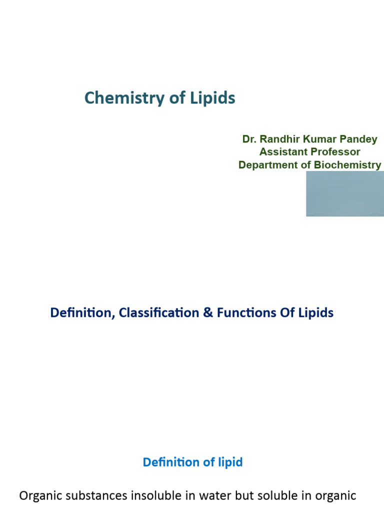 CH. 3 Lipid Chemistry | PDF | Lipid | Fatty Acid