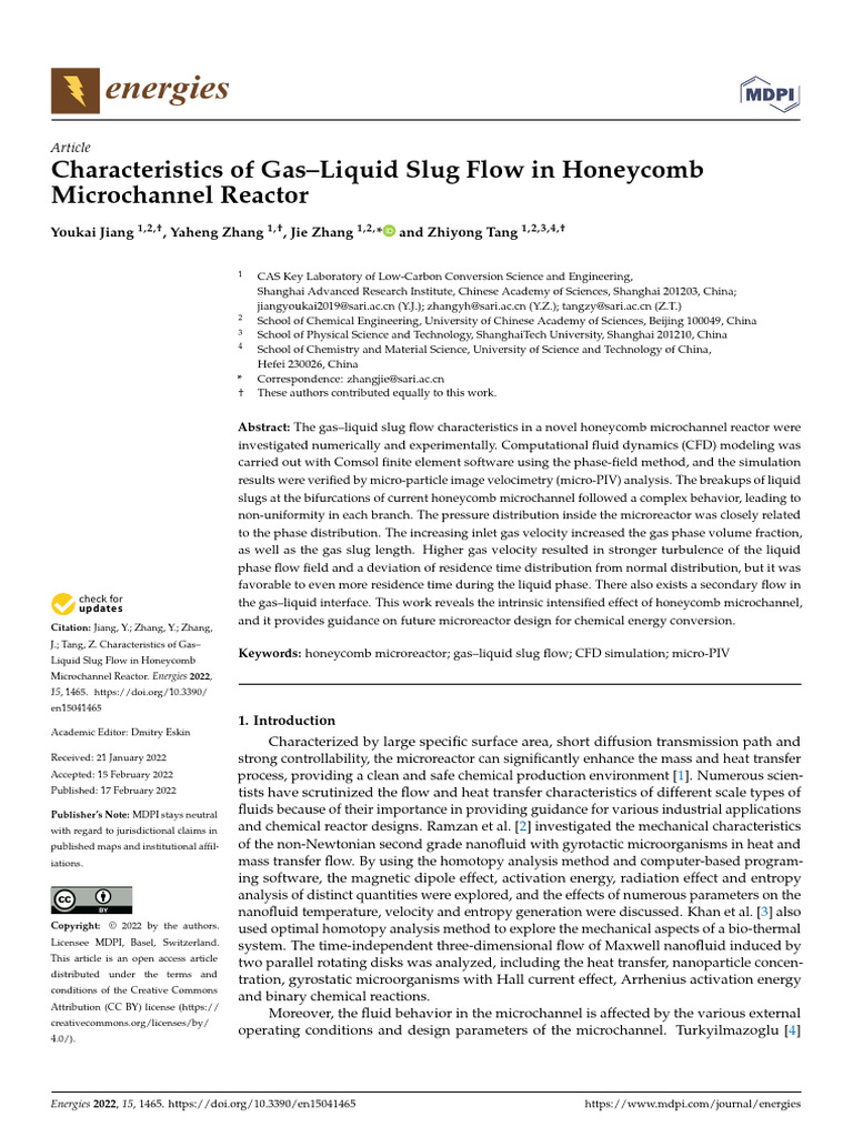 Characteristics of Gas-Liquid Slug Flow in Honeyco | PDF | Viscosity ...