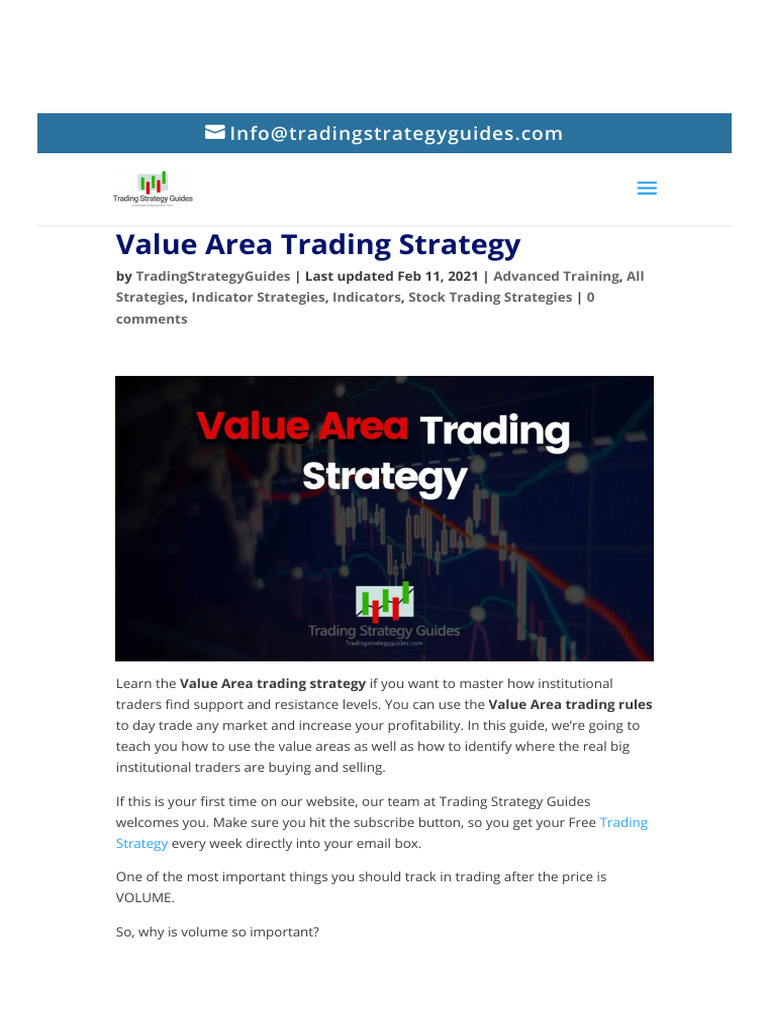 Value Area Trading Strategy | PDF | Day Trading | Stocks