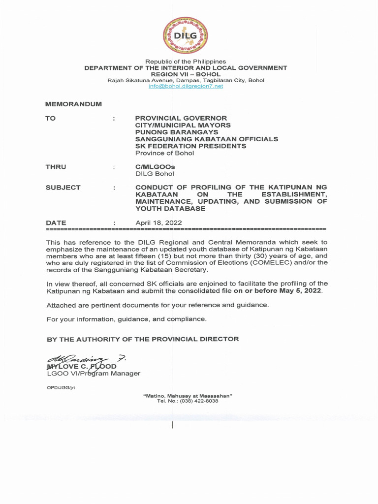 MEMO - Profiling of KK and Youth Database | PDF | Government